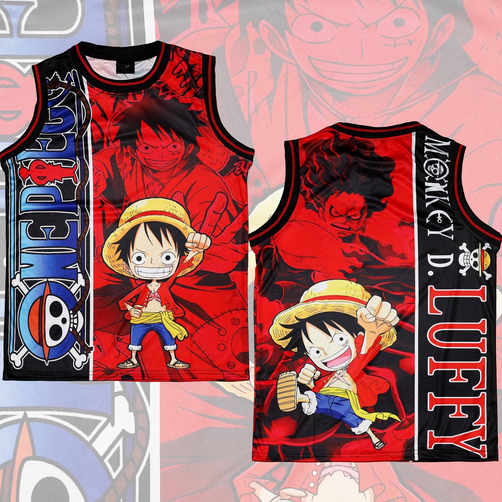 Anime One Piece Sublimation Jersey for Kids Cartoon Sando Shirts [6-13 ...
