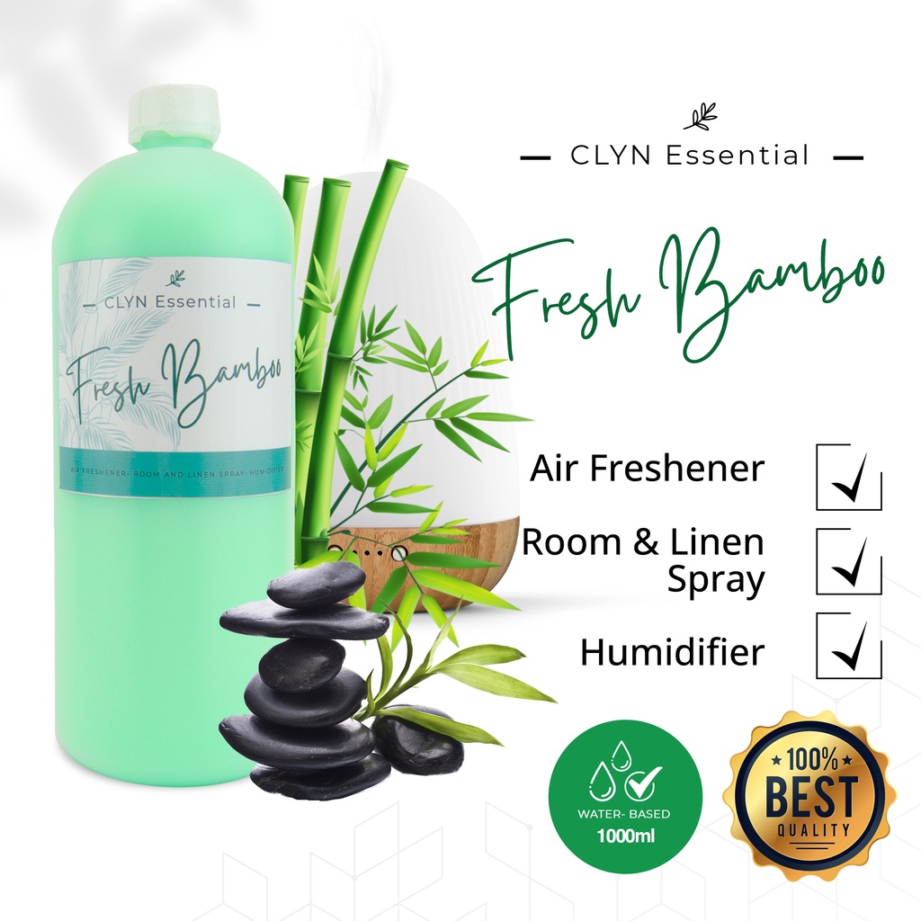 CLYN Essential Fresh Bamboo Humidifier/Diffuser Scent, Water-Based Air ...