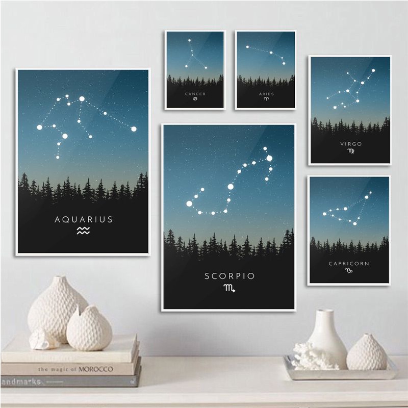 Constellation Wall Art Prints Star Sign Horoscope Zodiac Poster ...