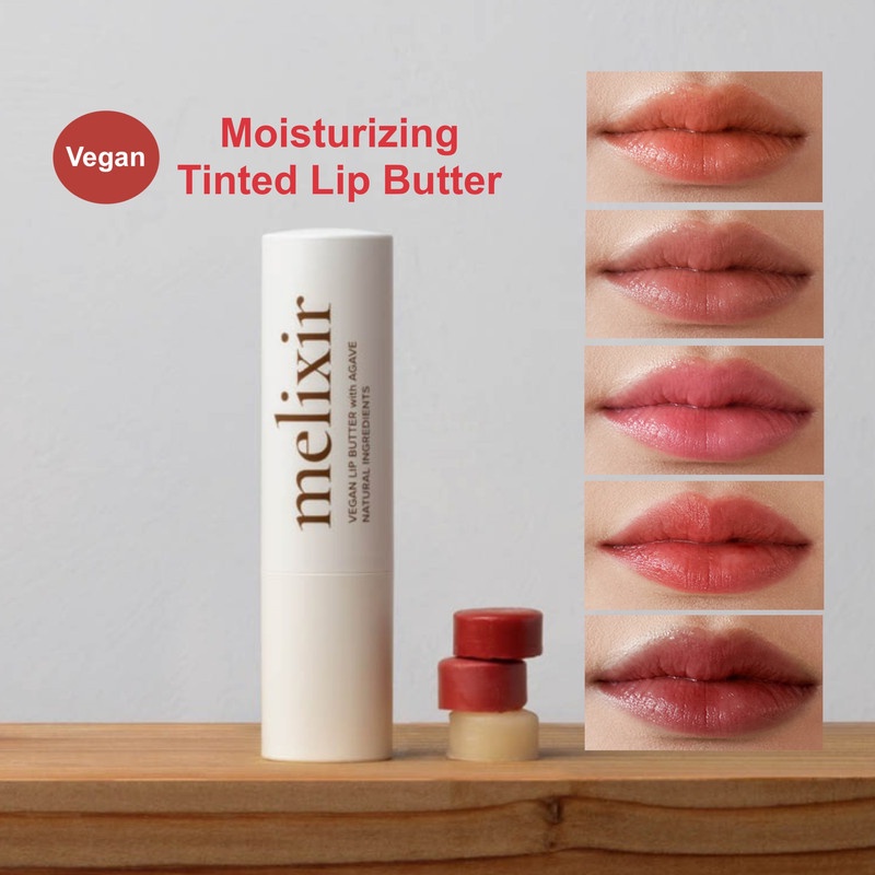 [Melixir] Vegan Lip Butter / Vegan Lip Balm for Dry, Cracked and ...
