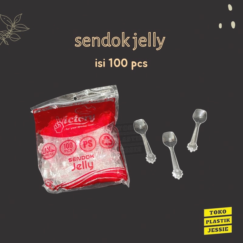Clear jelly spoon / flower pudding contains 100 pcs (victory) | Shopee ...