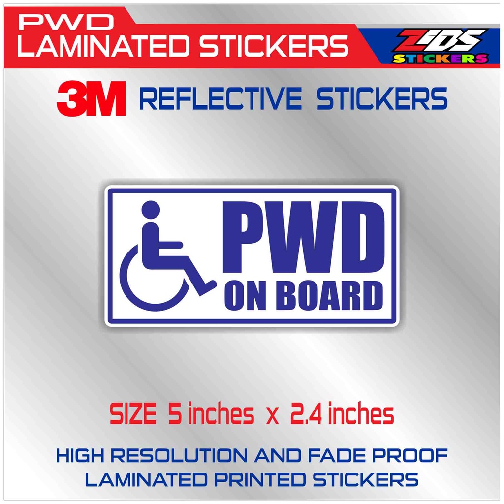 pwd on board 3M reflective laminated stickers for cars, motorcycle, etc ...