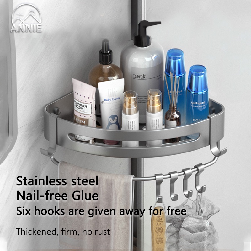 Gray Rust proof space aluminum Corner Shelf Bathroom Wall Mounted ...