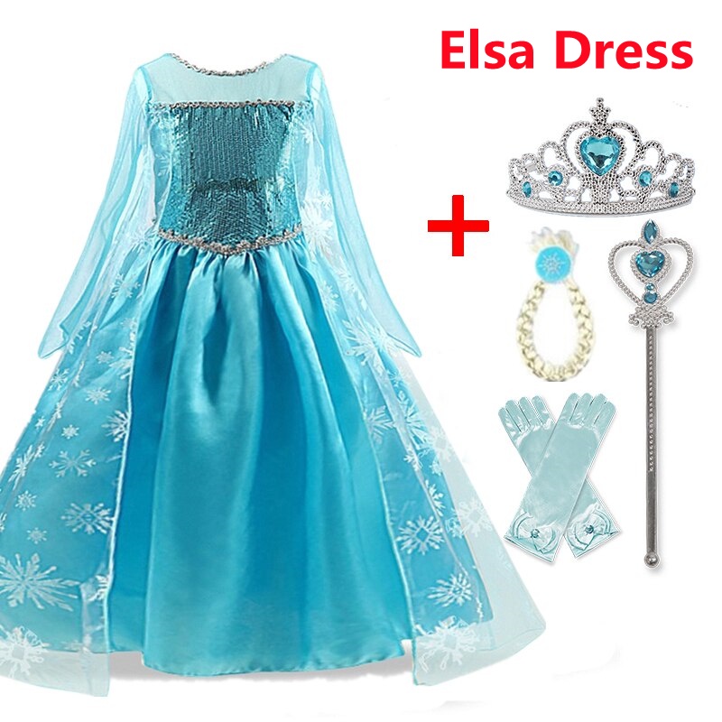 Kid Summer Elsa Thin Dress Little Girls Princess Party Dress Halloween ...