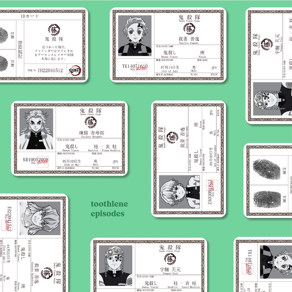 Kimetsu No Yaiba | Demon Slayer | ID Photocards | Shopee Philippines