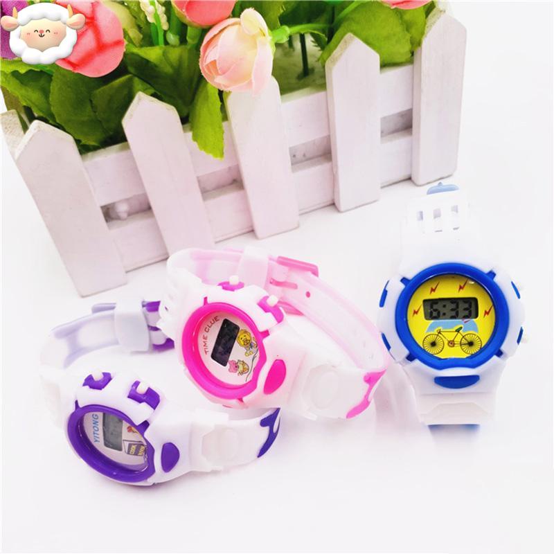 Children's Jelly Watch Round Dial Plastic Cartoon Boy Girl Electronic ...