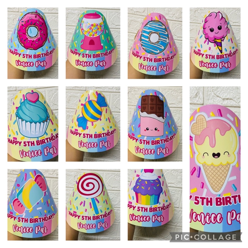 CandyLand Party Hats Customized (PRICE PER PIECE) | Shopee Philippines