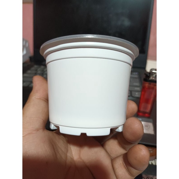 500pcs 9cm PVC PLASTIC SOFT POT THICK WHITE POT DIAMETER 9CM X 7CM HT ...