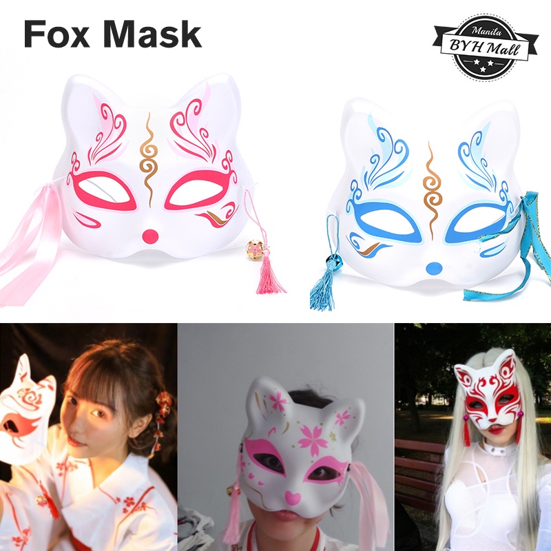 Foxes Mask For Halloween Party, Japanese Cosplay Rave Anime Demon ...