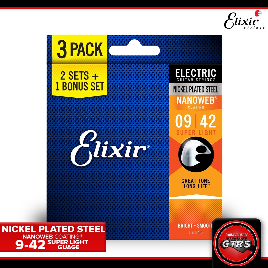 Elixir Electric Nickel Plated Steel Electric Guitar Strings with ...