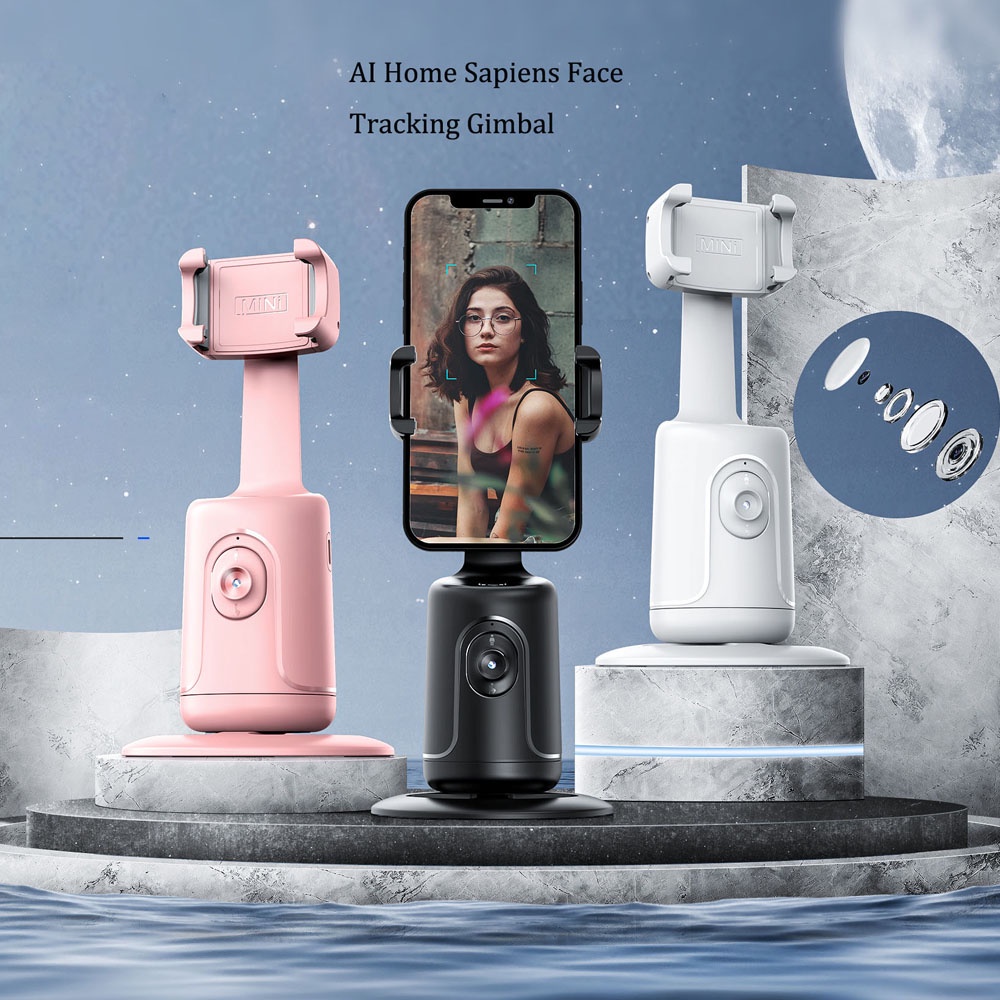 P01 AI Smart Gimbal 360° Auto Face Tracking Gimbal All-in-one Rotation Phone Holder For ...