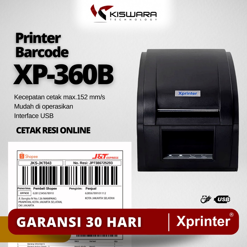 Shopee ressi Printer Xprinter Thermal Barcode Printer XP 360B USB label ...