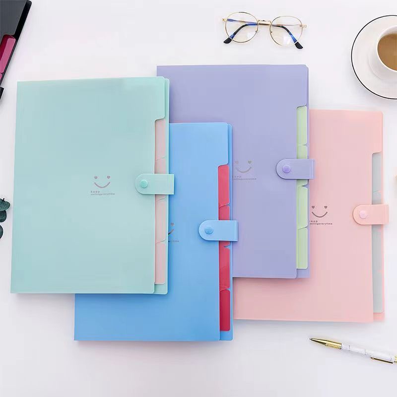 5 Pocket File Folders Expanding File Folder A4 Letter Size Paper ...