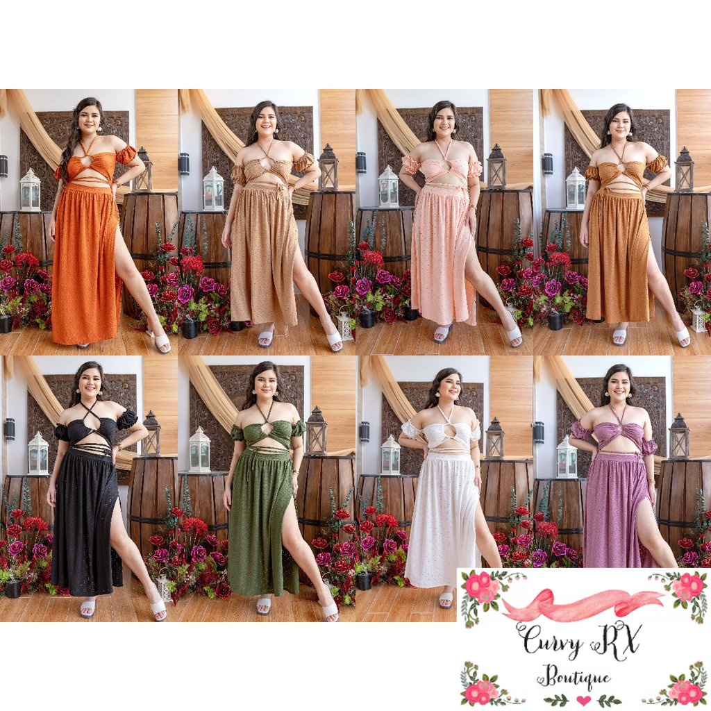 Plus Size Ellen Multiway Strap Maxi Dress ( Eyelet Fabric ) | Shopee ...
