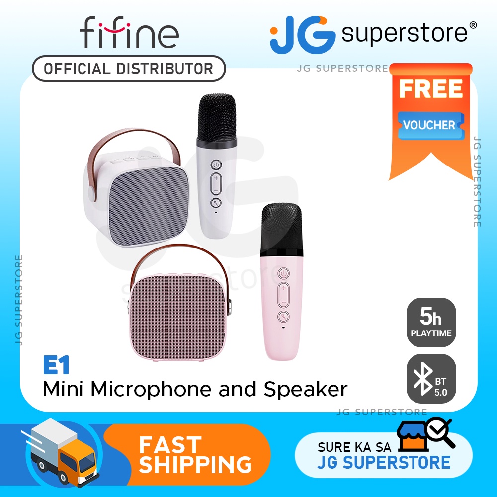 [CLEARANCE] Fifine E1 Mini Handheld Karaoke Condenser Mic & Speakers ...