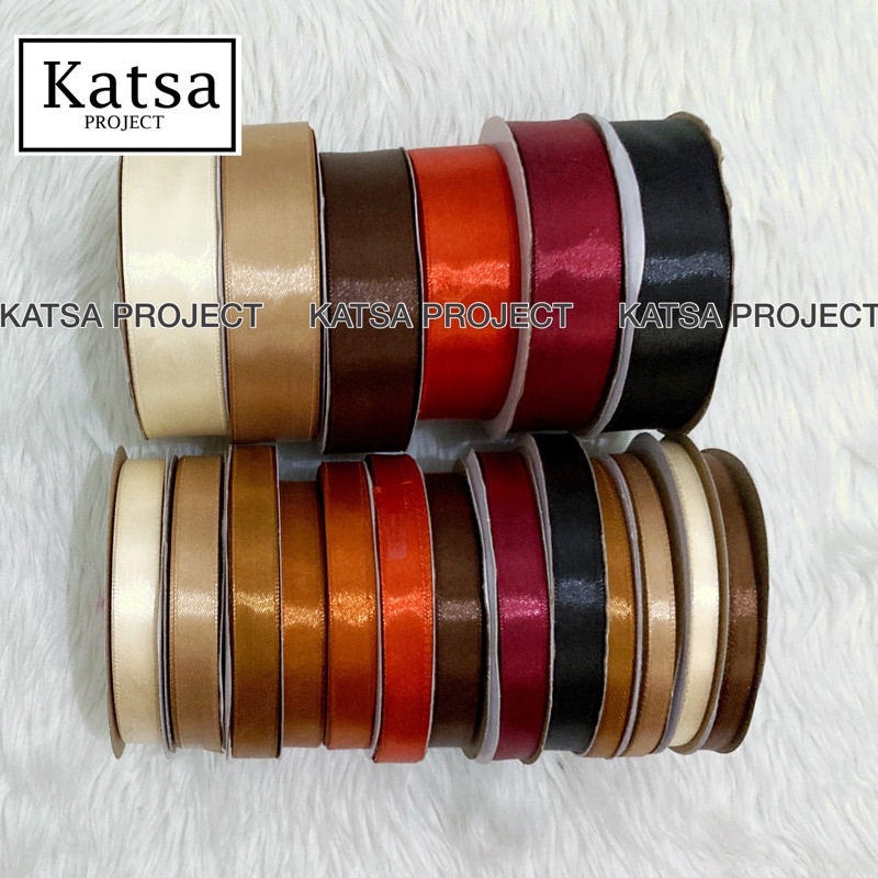 Rustic Rust 1/4 1/2 1”double edge satin ribbons (Per YARD) high quality ...