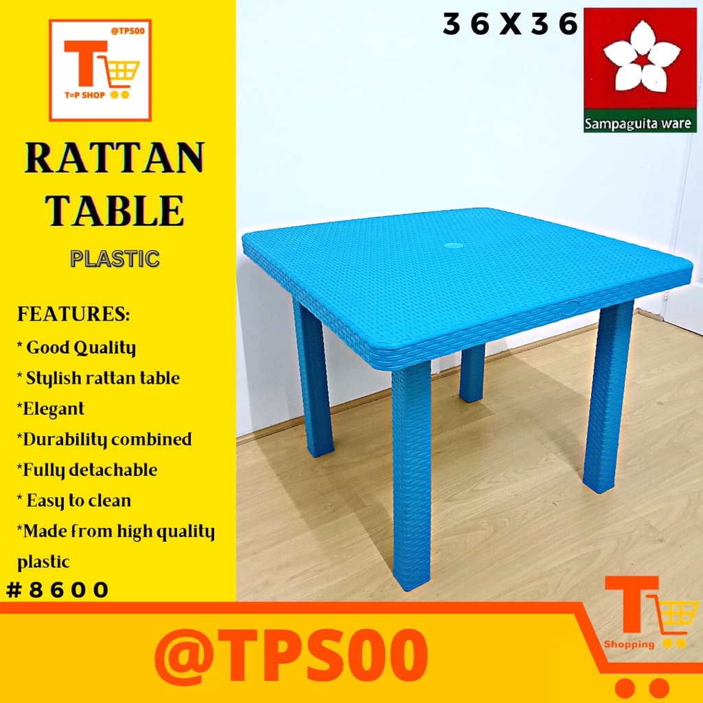 SAMPAGUITA WARE PLASTIC RATTAN DESIGN DINING TABLE FOR INDOOR AND ...
