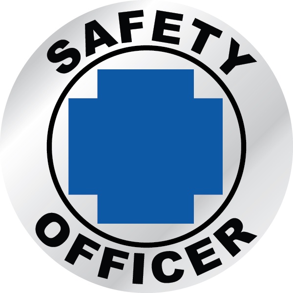 Safety Hat Sign Safety Officer Blue Vinyl Sticker Size 2 inches. 10pcs ...