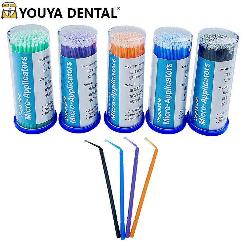 100pcs Dental Lab Long Disposable Micro Applicators Brushes Dental ...