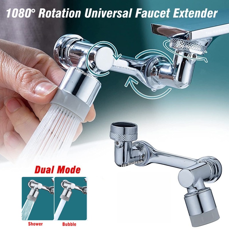 Universal 1080° Rotatable Faucet Aerator Extender Plastic Splash Filter ...