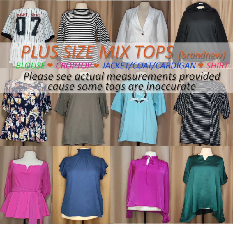 PLUS SIZE XL-5XL MIX TOPS BRANDNEW (pls see actual measurement provided ...