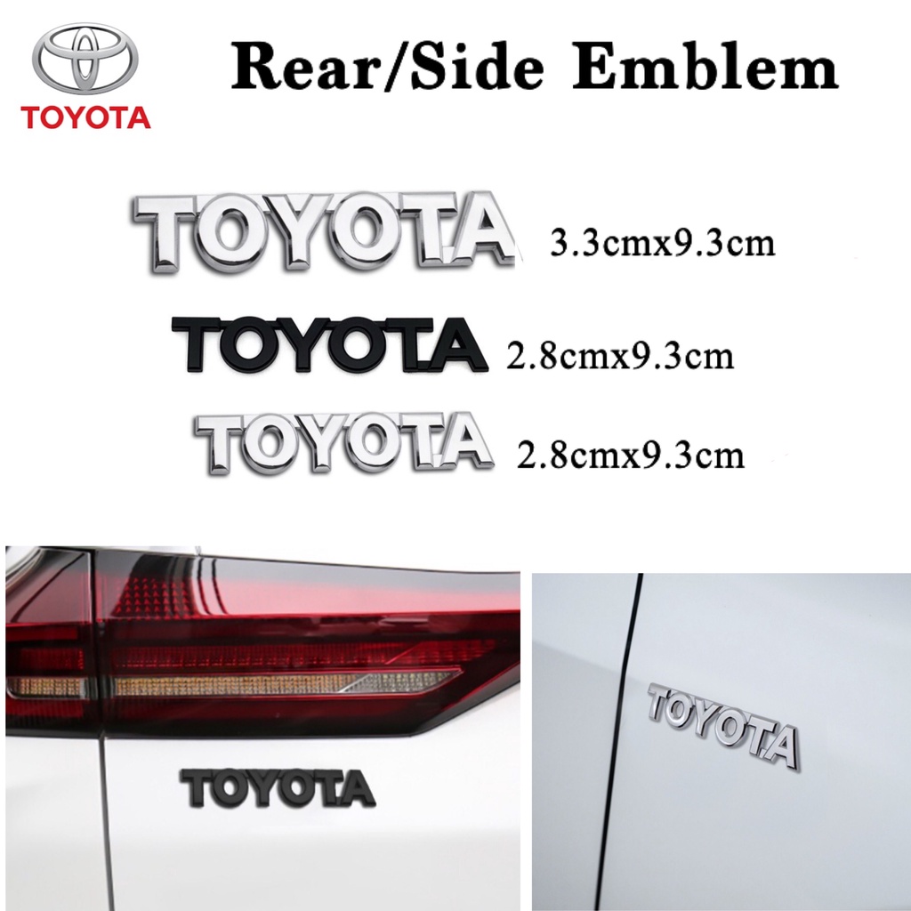LD 1pc Toyota Car Rear Trunk Emblem Badge Sticker Decal (Stainless ...