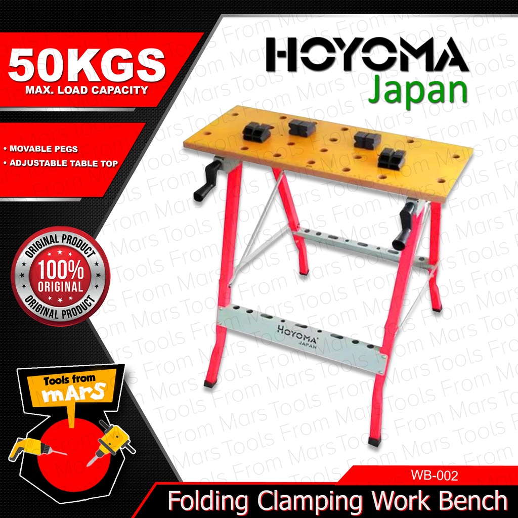Hoyoma Folding Clamping Work Bench with Movable Pegs WB-002 Workbench ...
