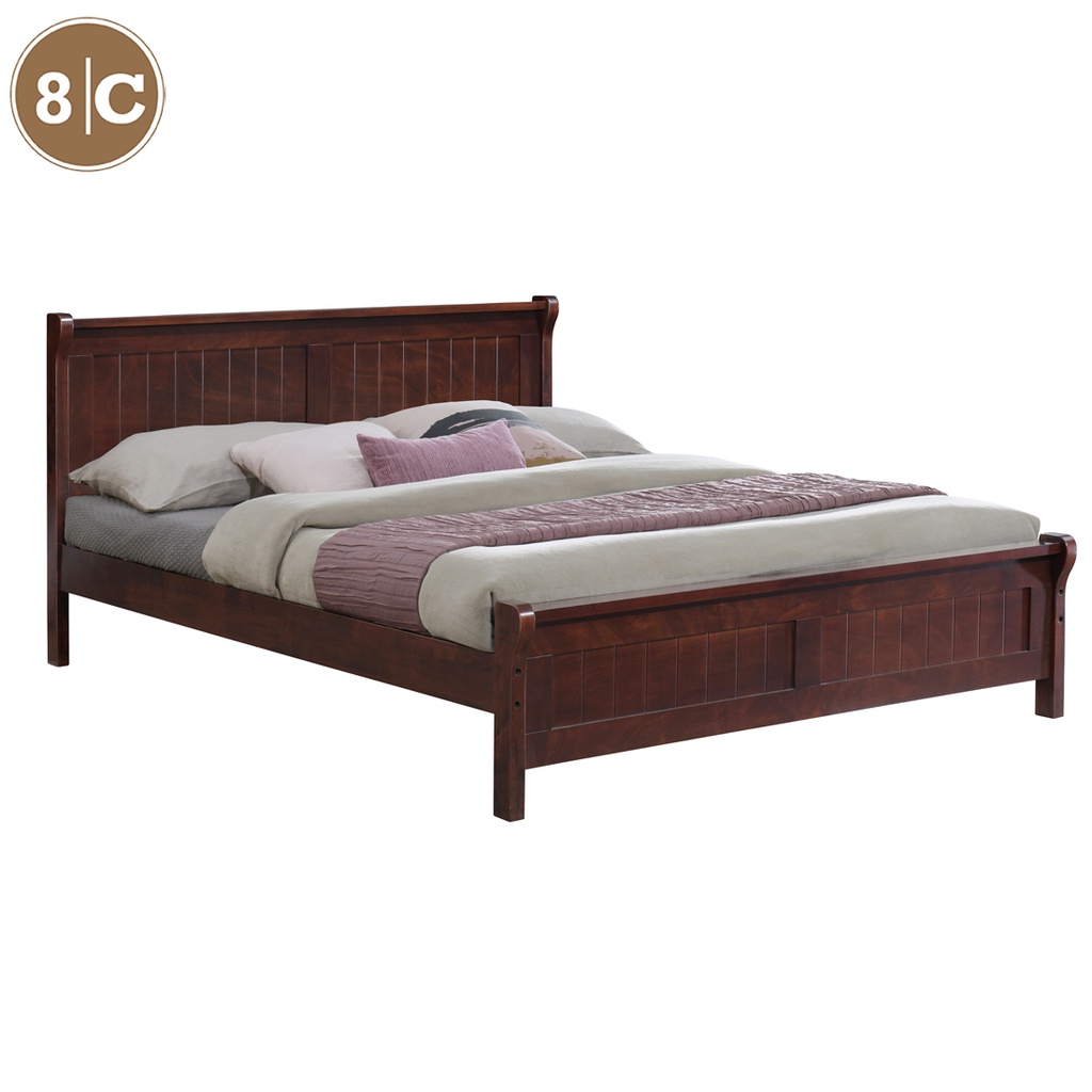 8C Bamu Solid Wood Bed (Single Bed and Queen Bed) | Shopee Philippines