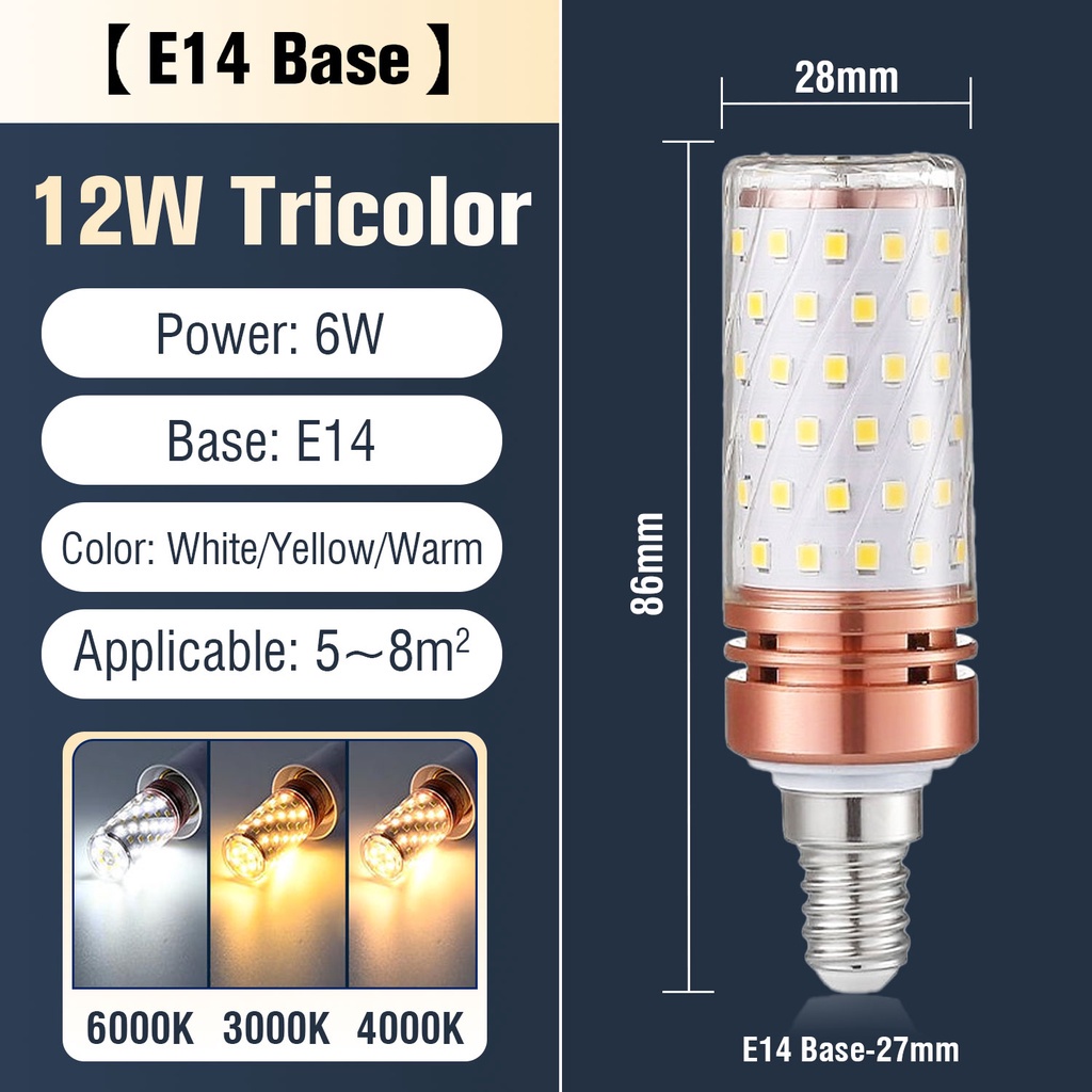 LED Light Corn Bulb Light TriColor Change light High Brightness E27/E14 ...