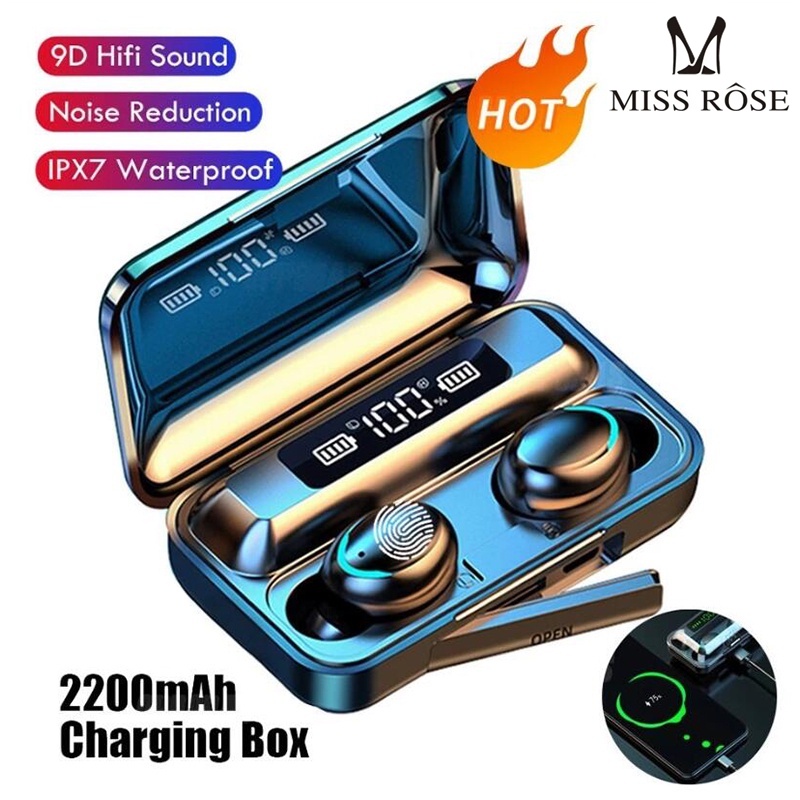 TWS Bluetooth Earbuds HIFI 9D Wireless Headphones LED Battery Display ...