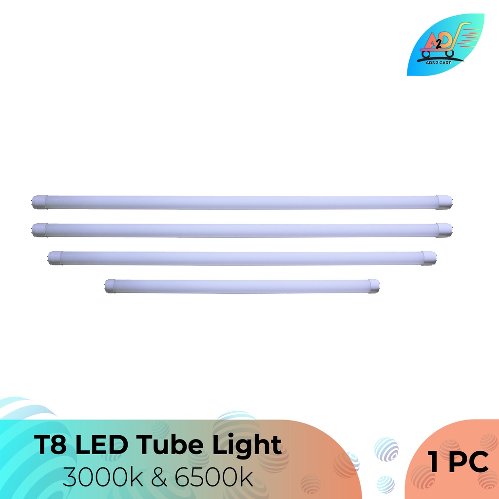 ADS T8 LED Tube Light 3000K Warm & 6500K Cool Light l LED PLUG 14 to 20 ...
