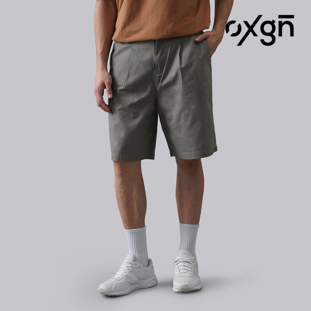 OXGN Pleated Korean Fashion Shorts For Men (Gray) | Shopee Philippines