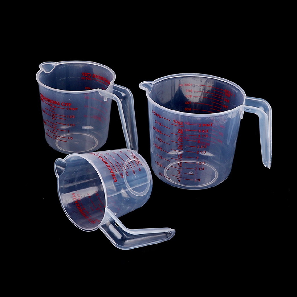 [YKPH] Plastic clear measuring cup mesure dish 250/500/1000ml scale ...