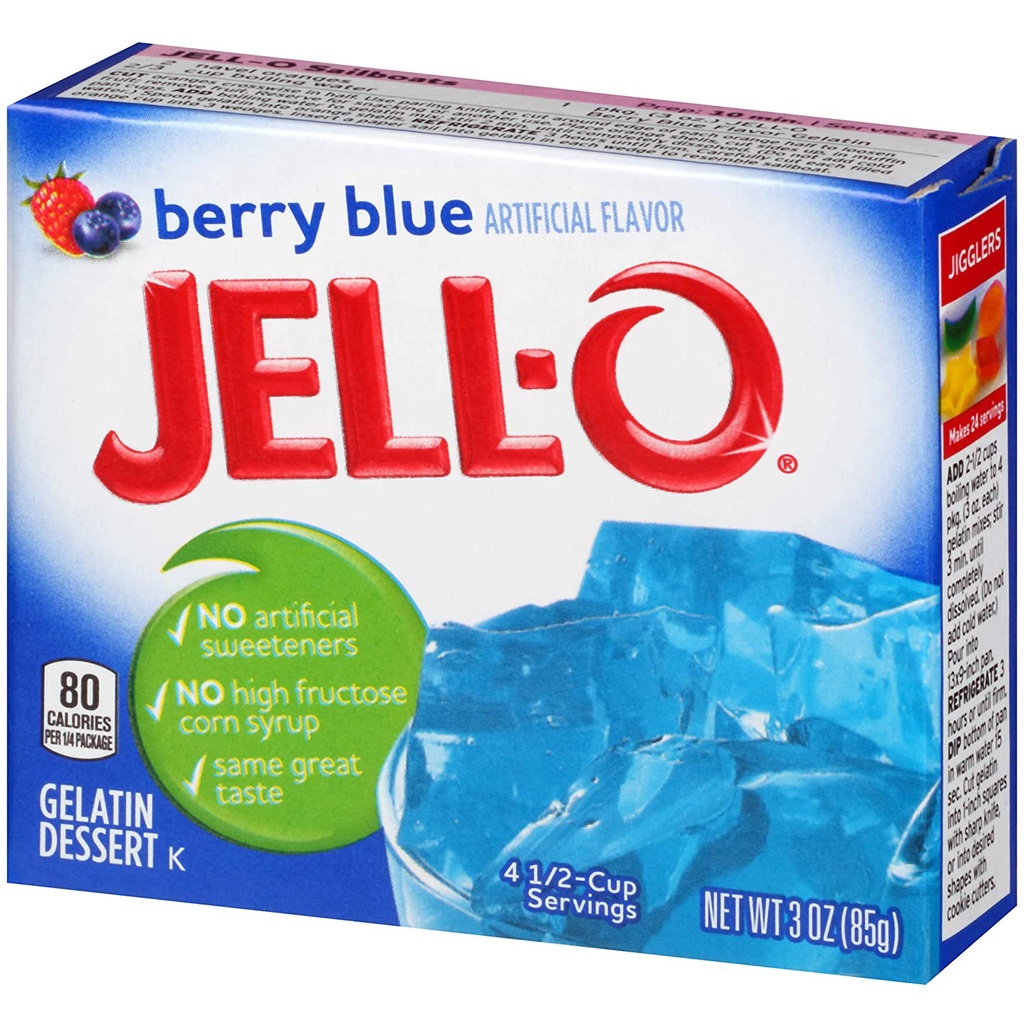 JELLY POWDER - BLUEBERRY GELATIN Jell-O Gelatin Mix, Berry Blue, 85g (3 ...