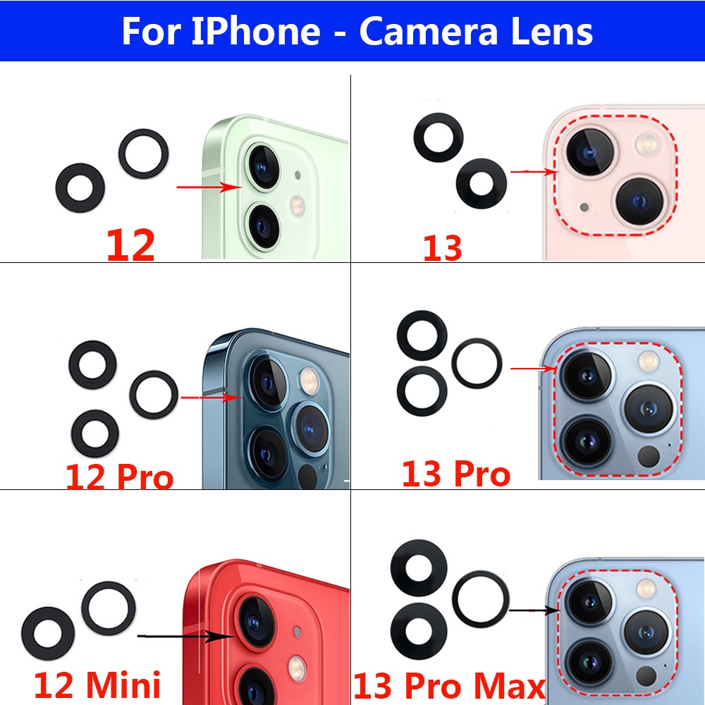For IPhone 7 8 11 12 13 Plus Pro Max Camera Lens Back Camera Glass Lens ...