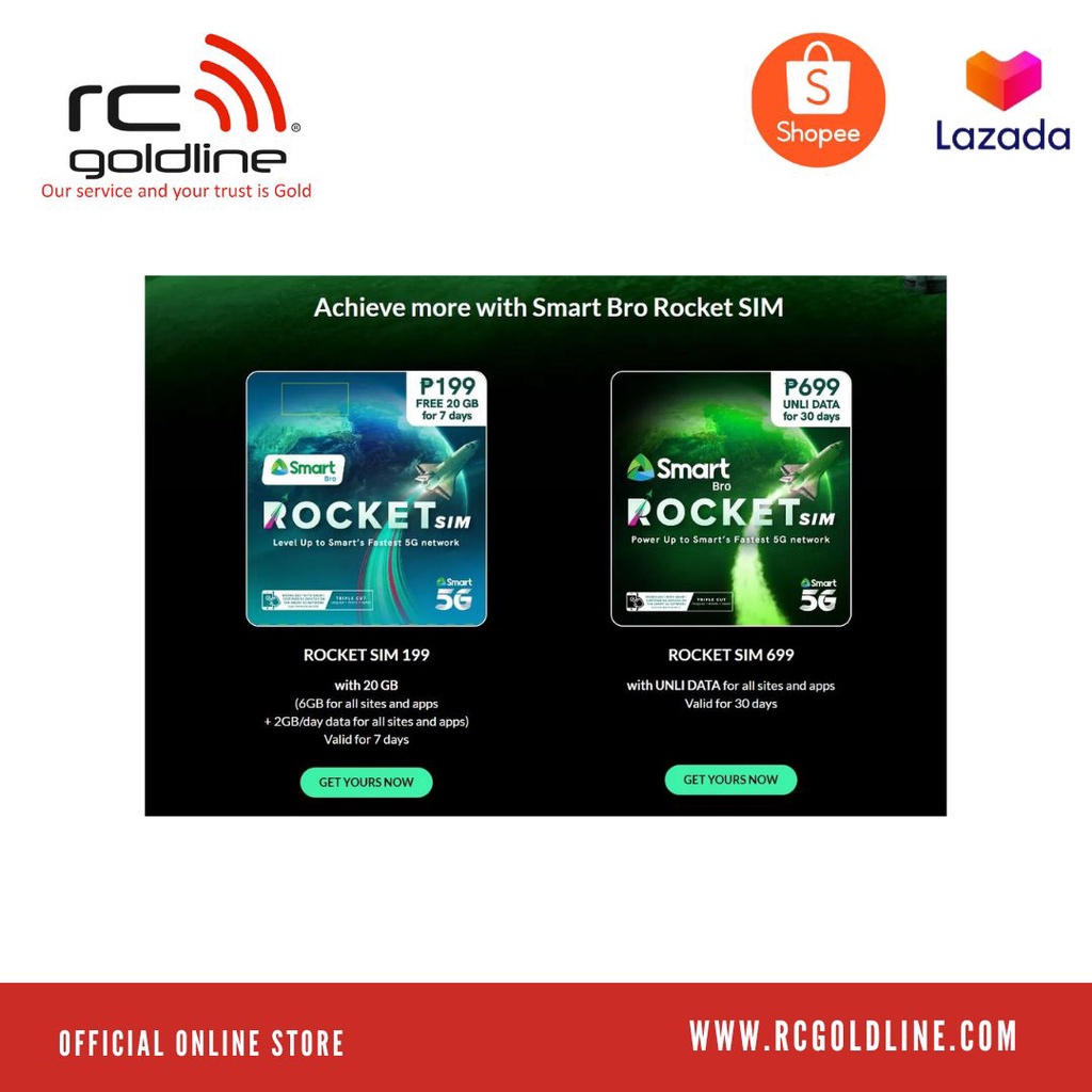 Smart Bro Rocket SIM - 30 day UNLI data | Shopee Philippines