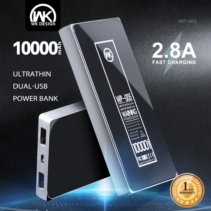 WK Design P.005 10000mAh Zinc Alloy Powerbank | Shopee Philippines