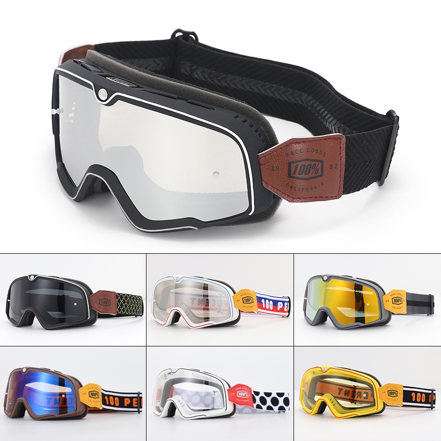 100% Vintage Motorcycle Goggles Off Road Glasses Retro ATV Ski Goggles ...