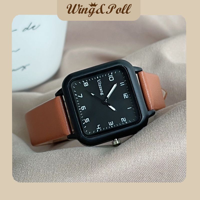 Korean Pop Vintage Small Square Dial Waterproof Quartz Watch for Woman ...