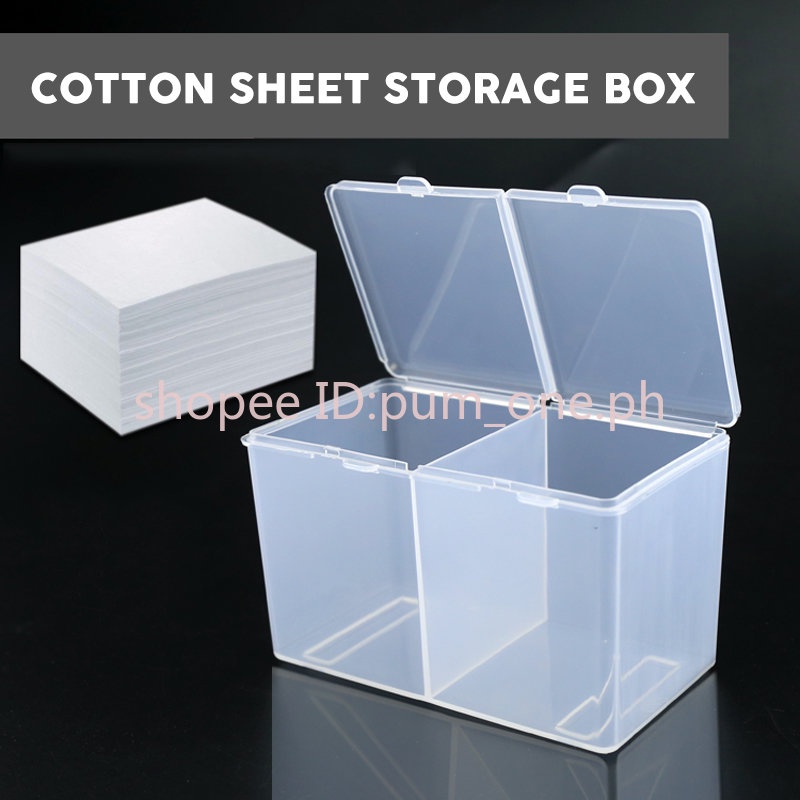 1pcs Double Grids Transparent Cotton Sheet Storage Box Make-up Cotton ...