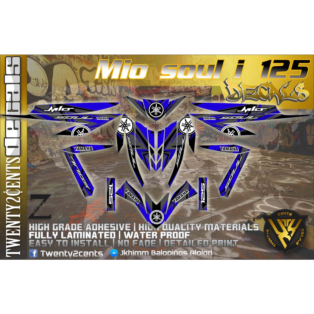 Yamaha Mio Soul i 125 Decals High-Quality Stickers (racing graphics ...
