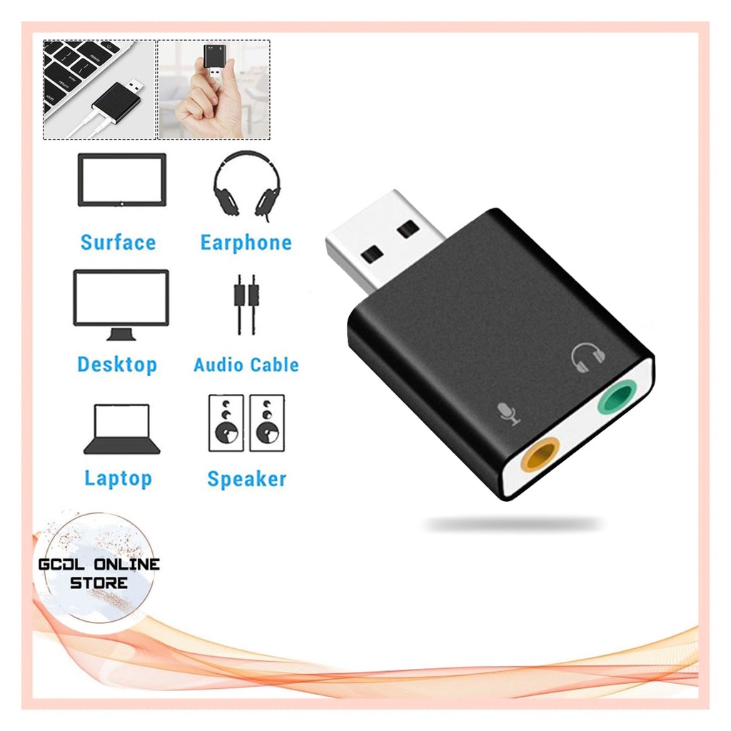 7.1-Channel Aluminum Alloy Usb Sound Card Computer External Sound Card ...