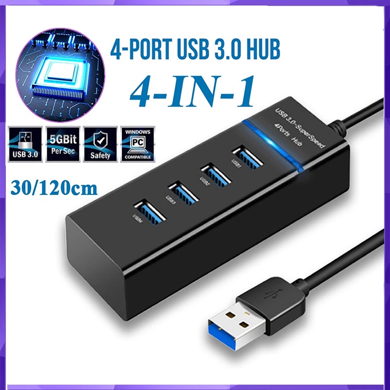 4 Ports USB Hub 3 0 Multiple Port for PC Computer Accessories 5Gbps High Speed | Shopee Philippines
