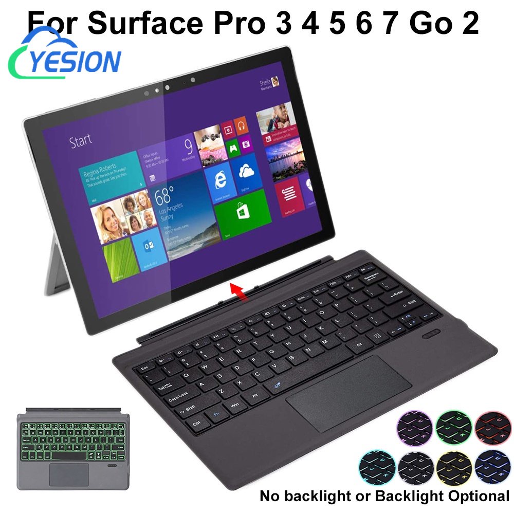 Surface Pro Wireless Bluetooth Keyboard for Microsoft Surface Go 1 2 3 ...