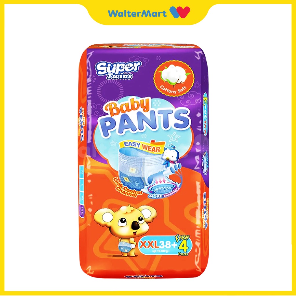 SUPER TWINS Baby Diaper Pants XXL 38S | Shopee Philippines