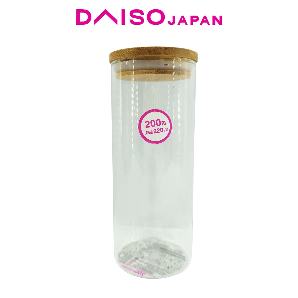 Daiso Glass Canister with Bamboo Lid (500ml) | Shopee Philippines