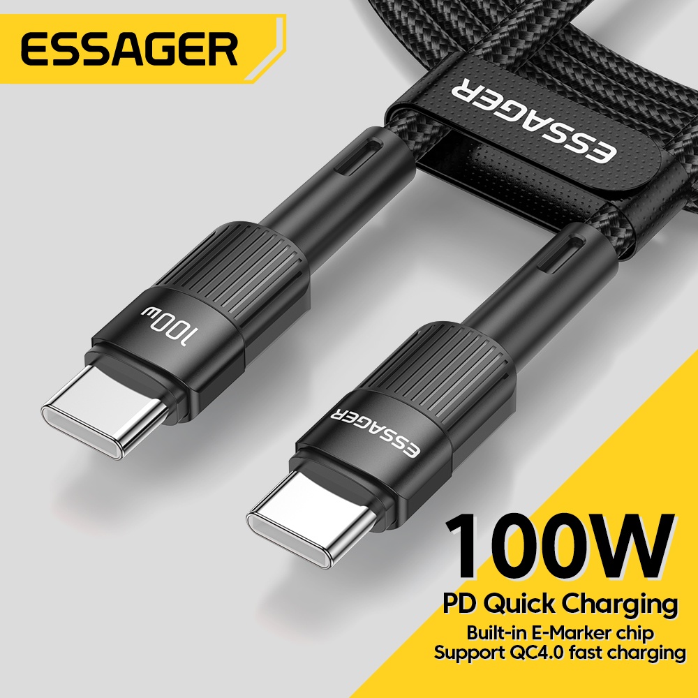 Essager 100W 5A PD Type c to Type c cable aluminum alloy 60W 3A super ...