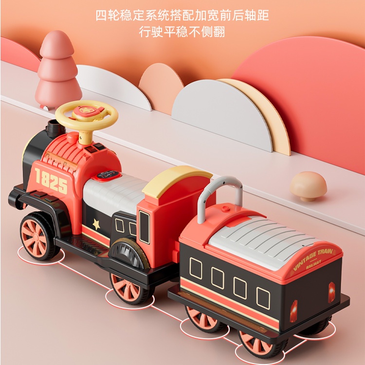 Children's Electric Four-Wheel Train Rail Car Remote Control ...