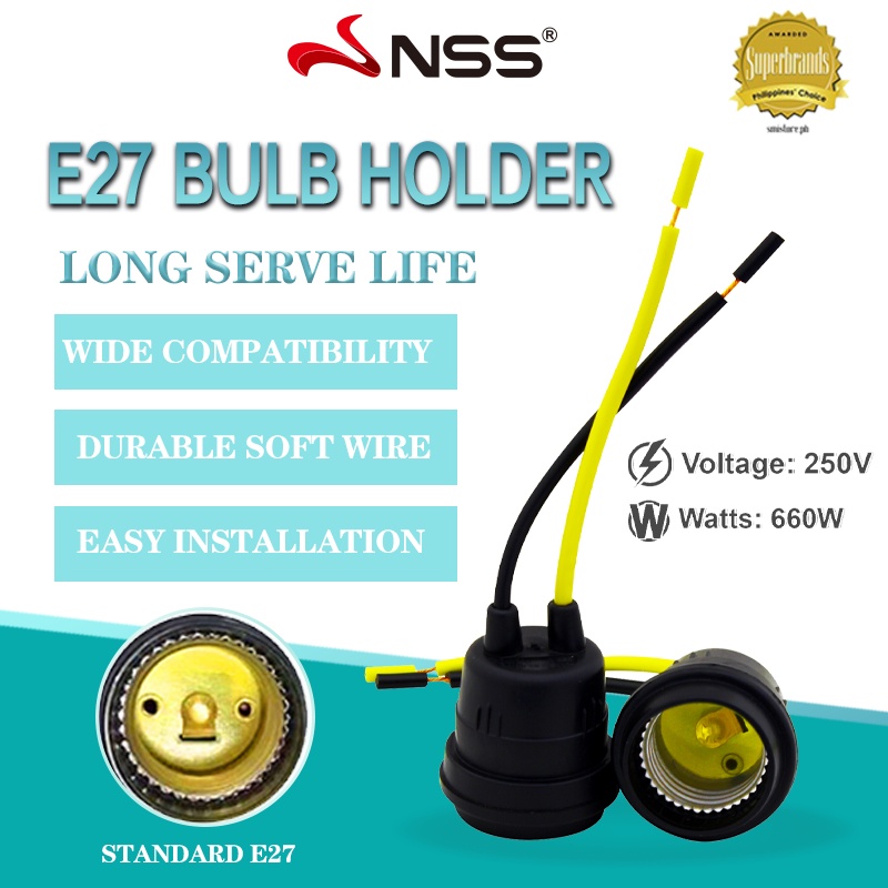 NSS E27 Lamp Bulb Holder LED Light Bulb Extension Socket Waterproof ...