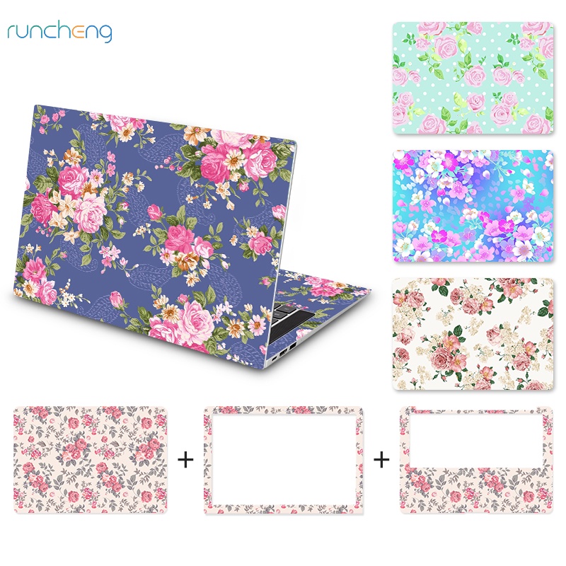 3PCS DIY Flower Laptop Sticker Vinyl computer decal without glue mark ...